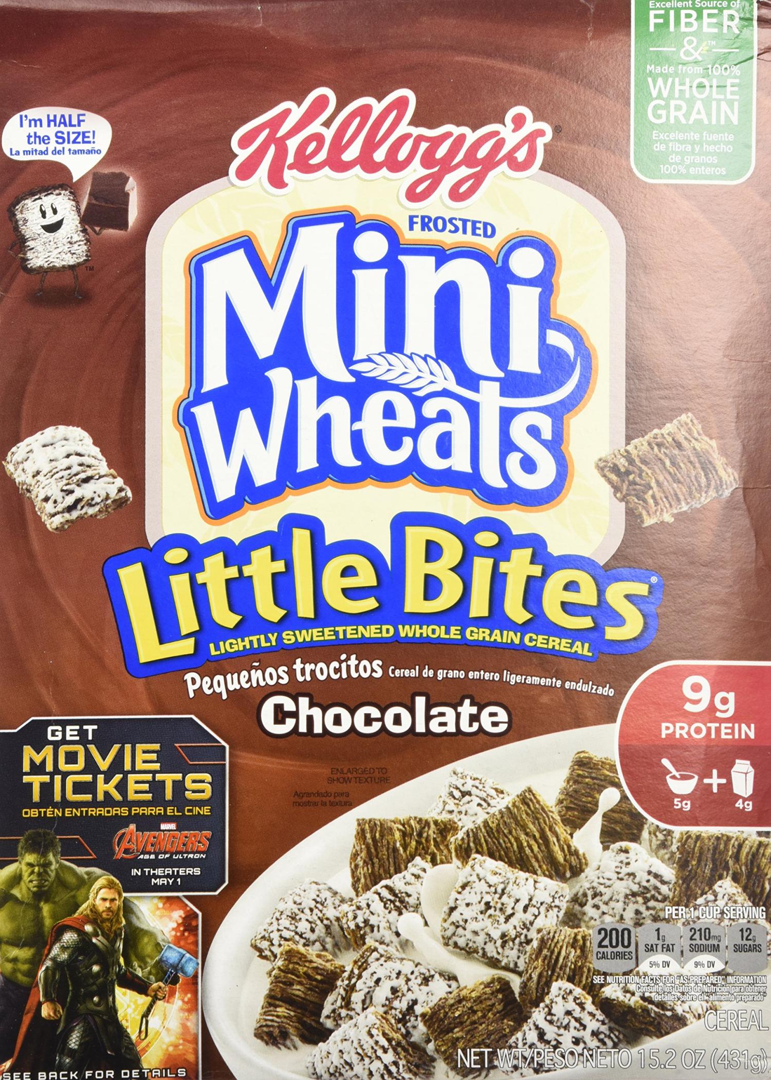 Kellogg's Frosted Mini-Wheats Chocolate Little Bites Cereal 15.2oz Box ...