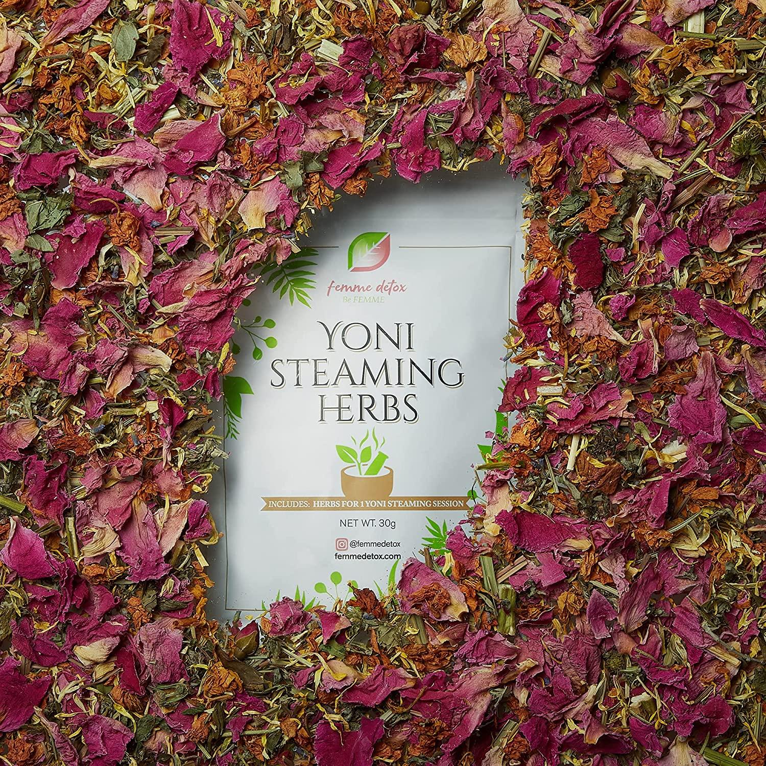 Femme Detox Yoni Steam Herbs for Cleansing & pH Balance | Organic Yoni Steam Kit - 30g (1.06 oz)