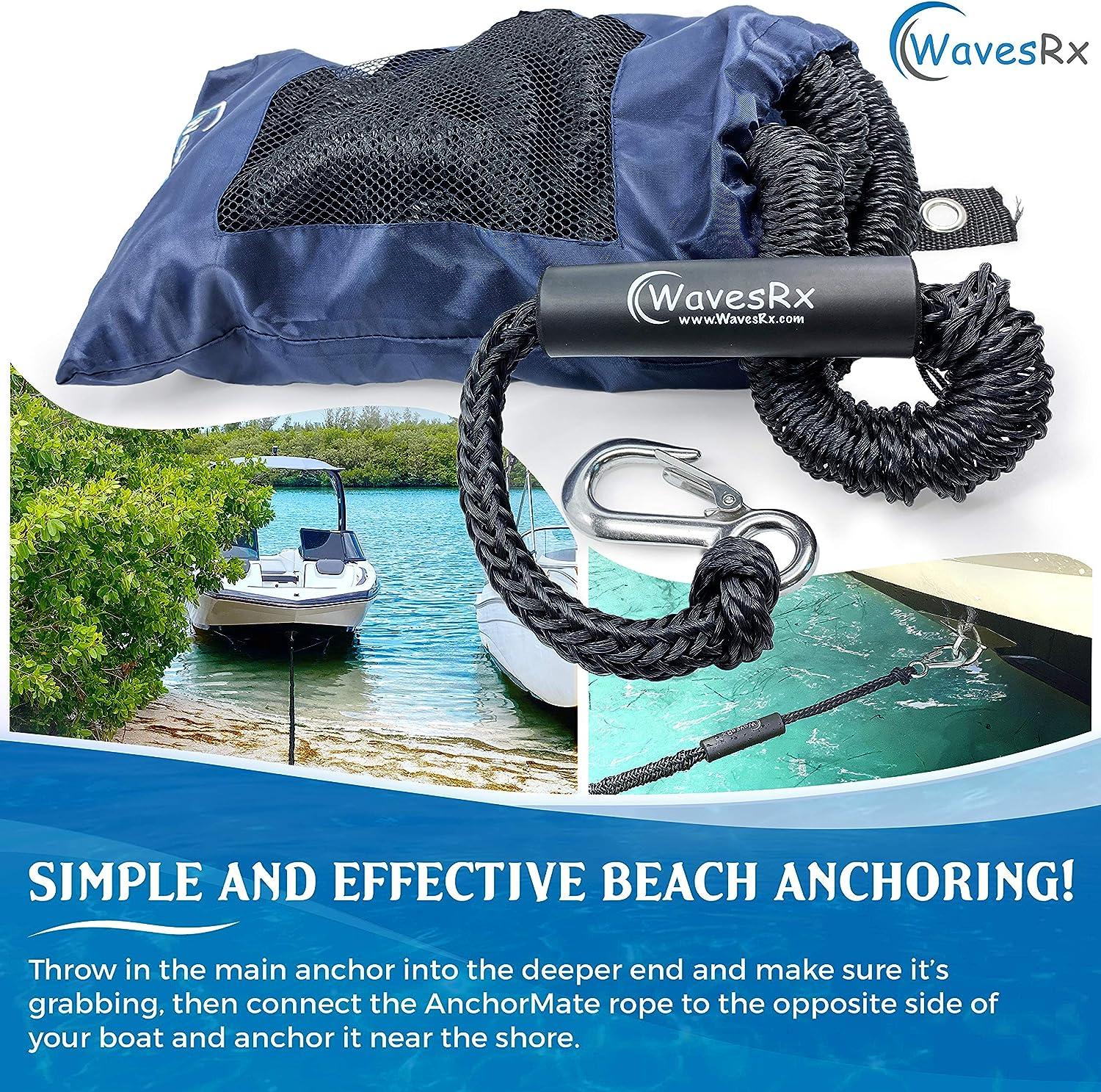 WAVESRX AnchorMate Bungee Line | Elastic Anchor Rope for Boat, Jet Ski ...