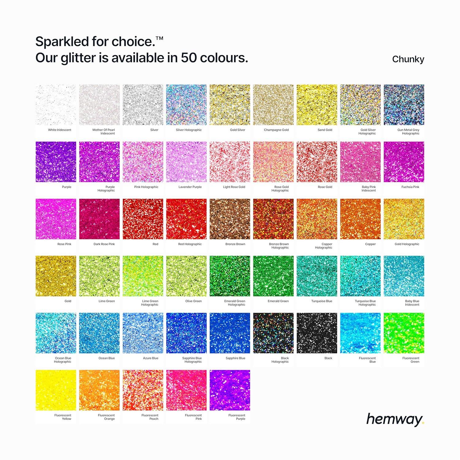 Hemway Ultra-Shine Ocean Blue Chunky Glitter | 100g | 1/40 0.025 0.6mm ...