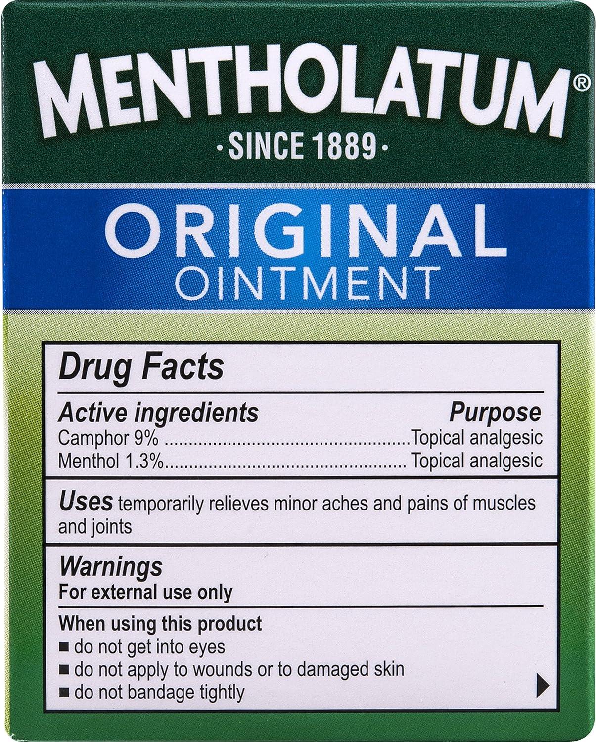 Mentholatum Ointment 3 Ounce - Pack of 4 | Pain Relief Ointment for ...