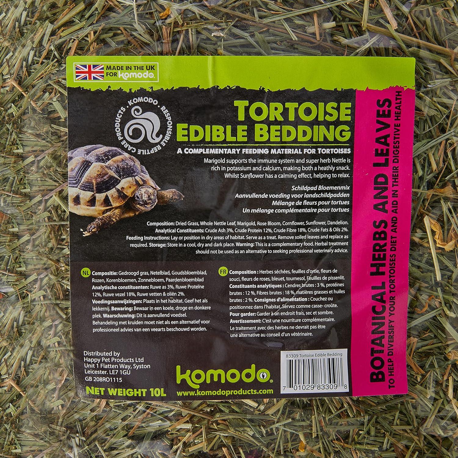 Komodo Tortoise Edible Bedding 10L - Nutritious Bedding for Tortoises ...