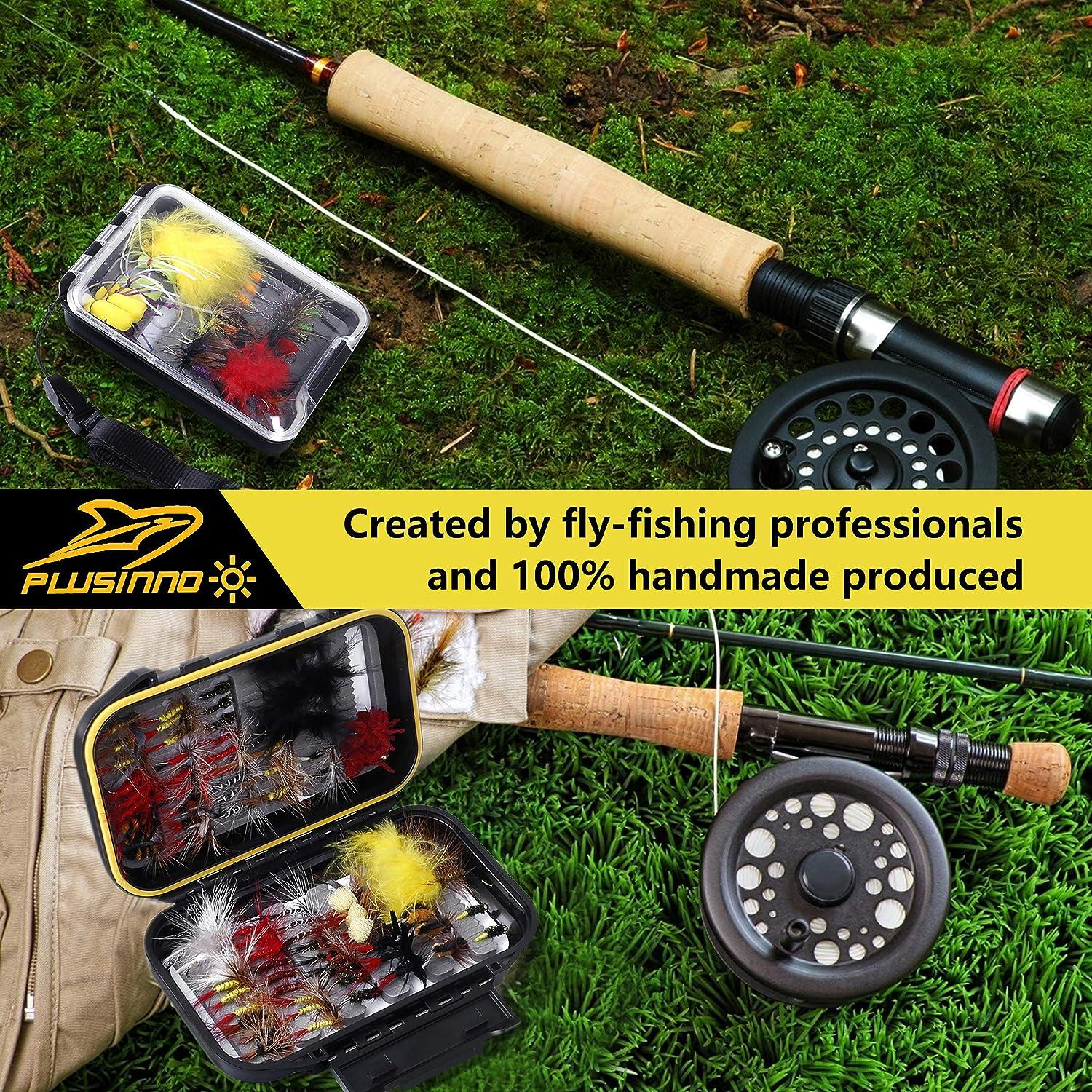 PLUSINNO Fly Fishing Flies Kit, 26/78Pcs Handmade Fly Fishing Gear with ...