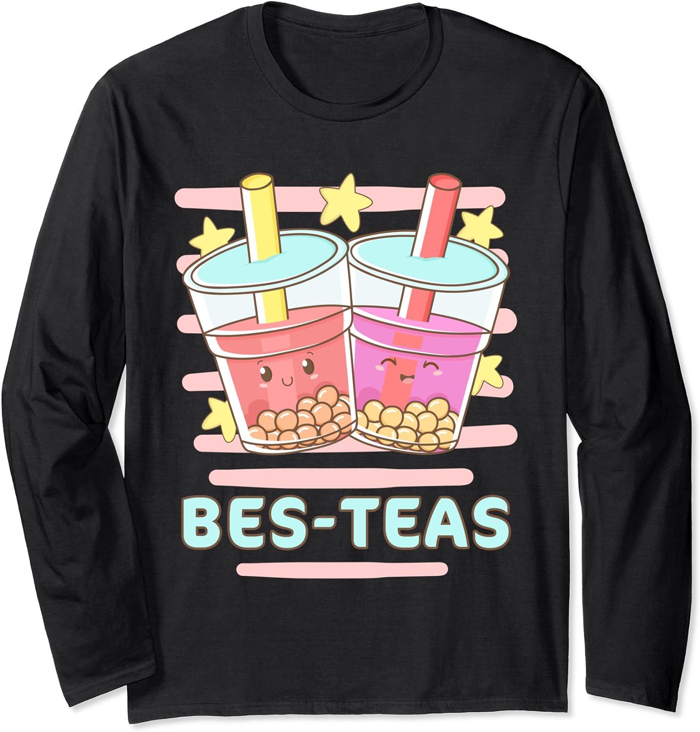 Kawaii Boba Bes-Teas Besties Best Friends Bubble Tea Long Sleeve T ...