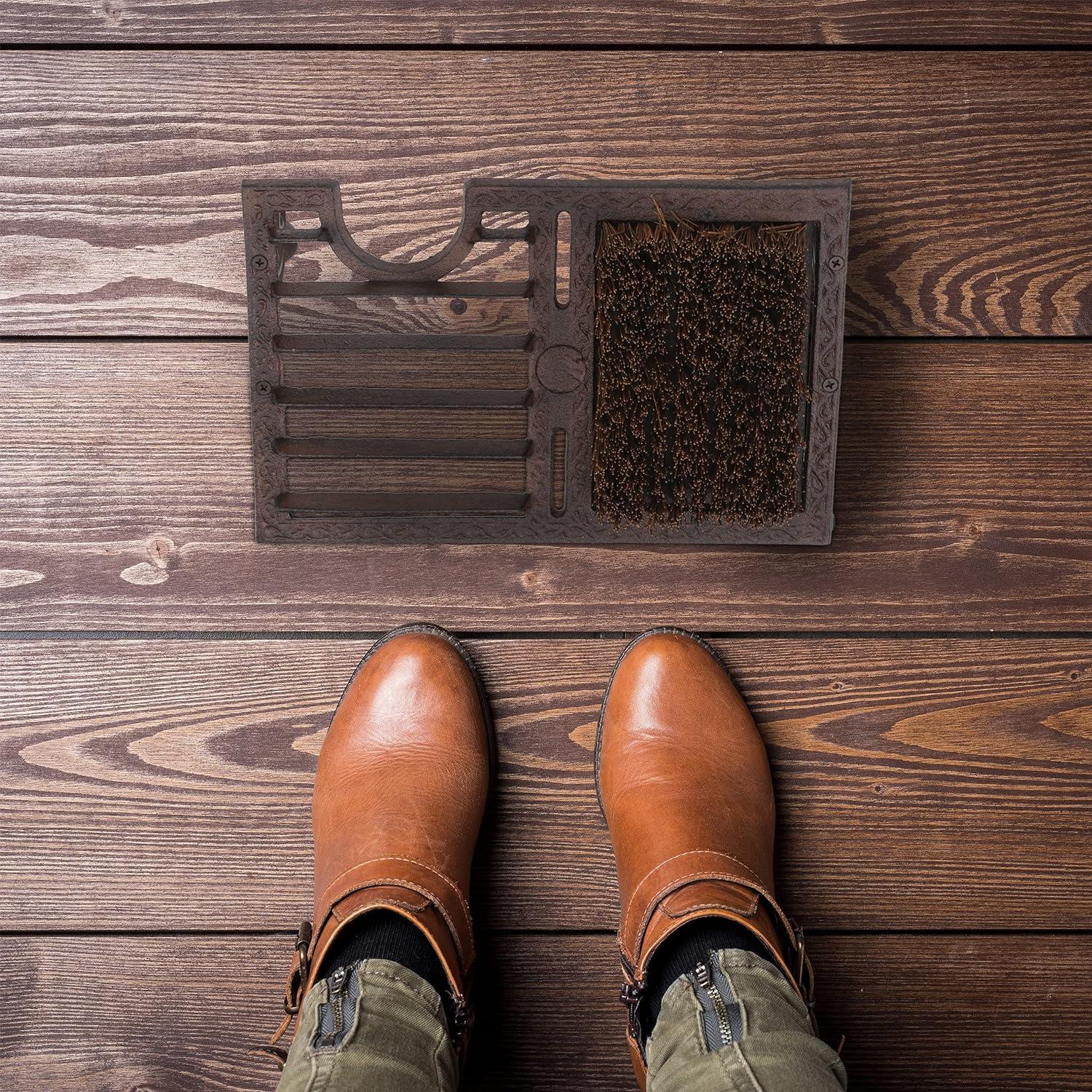Relaxdays Cast Iron Boot Jack Scraper Large Brush | Antique Outdoor ...
