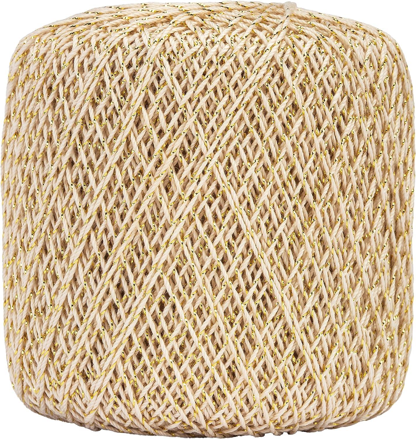 Coats Crochet Metallic Thread in Natural/Gold - Premium Quality Yarn ...