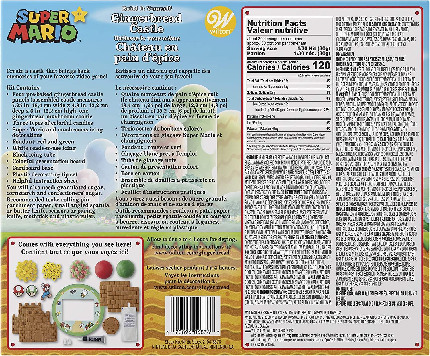 Wilton Super Mario Gingerbread Castle Decorating Kit - Build Your Own ...