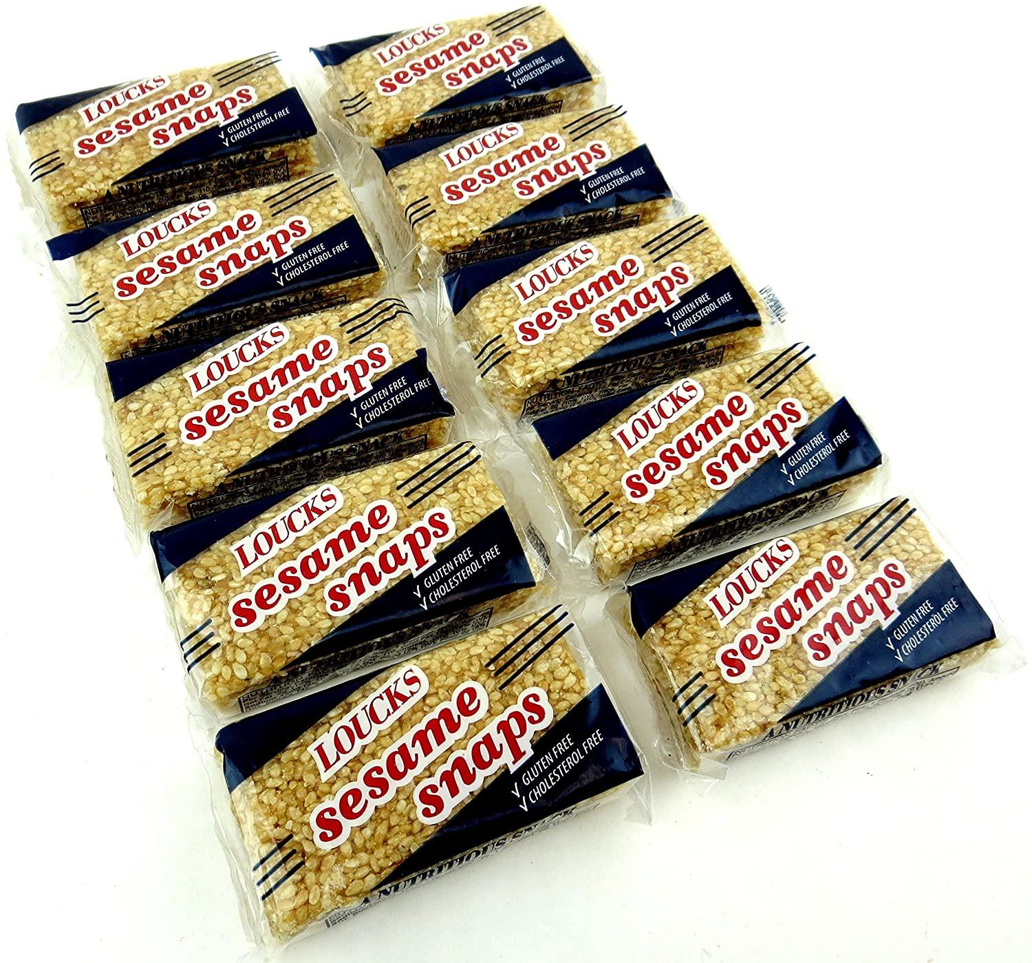 Loucks Sezme Sesame Snaps 1.4 oz Packages - Pack of 12 in BlackTie Box