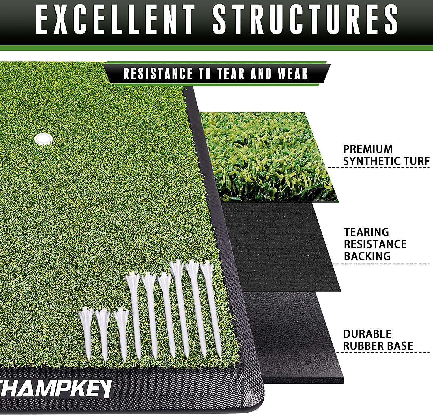 CHAMPKEY Premium Synthetic Turf Golf Hitting Mat M(13 x 17) LITE ...