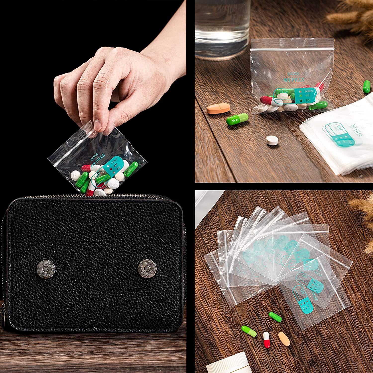 Ekora 400 Pack Pill Bags Pouch - BPA Free, Reusable Ziplock Poly Bag ...