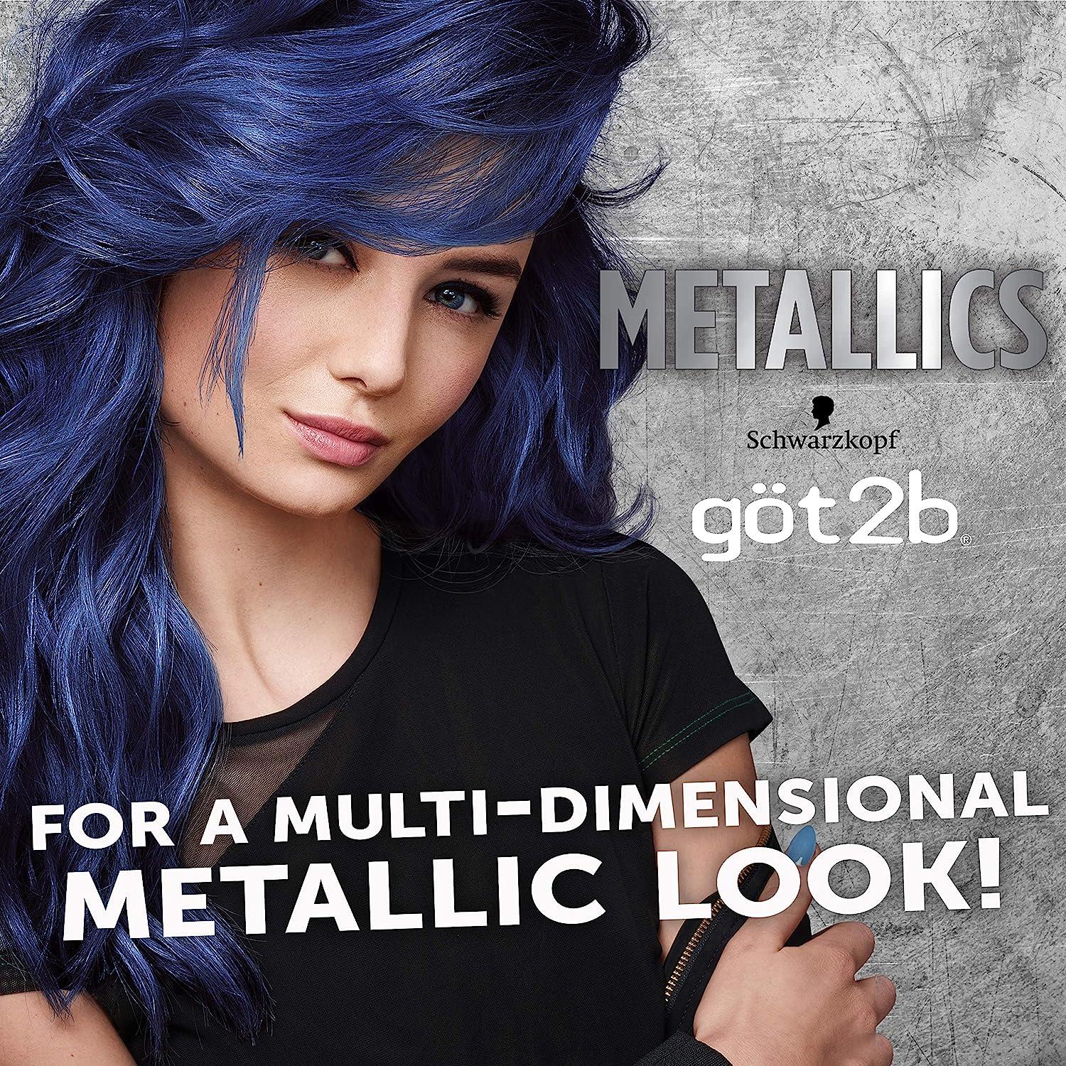 SCHWARZKOPF Got2b Metallics Hair Color - M67 Blue Mercury | Permanent ...