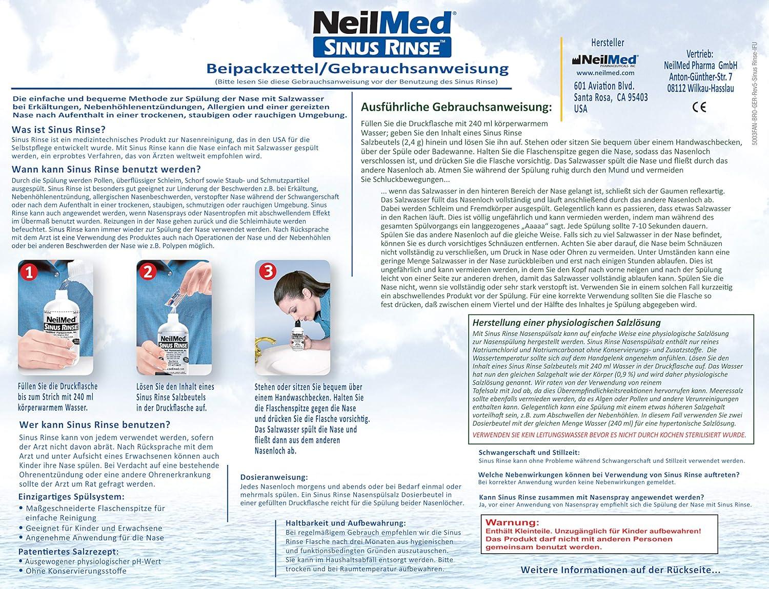 Buy NeilMed Nasal Douche for Colds & Allergies - 60 Salt Portions ...