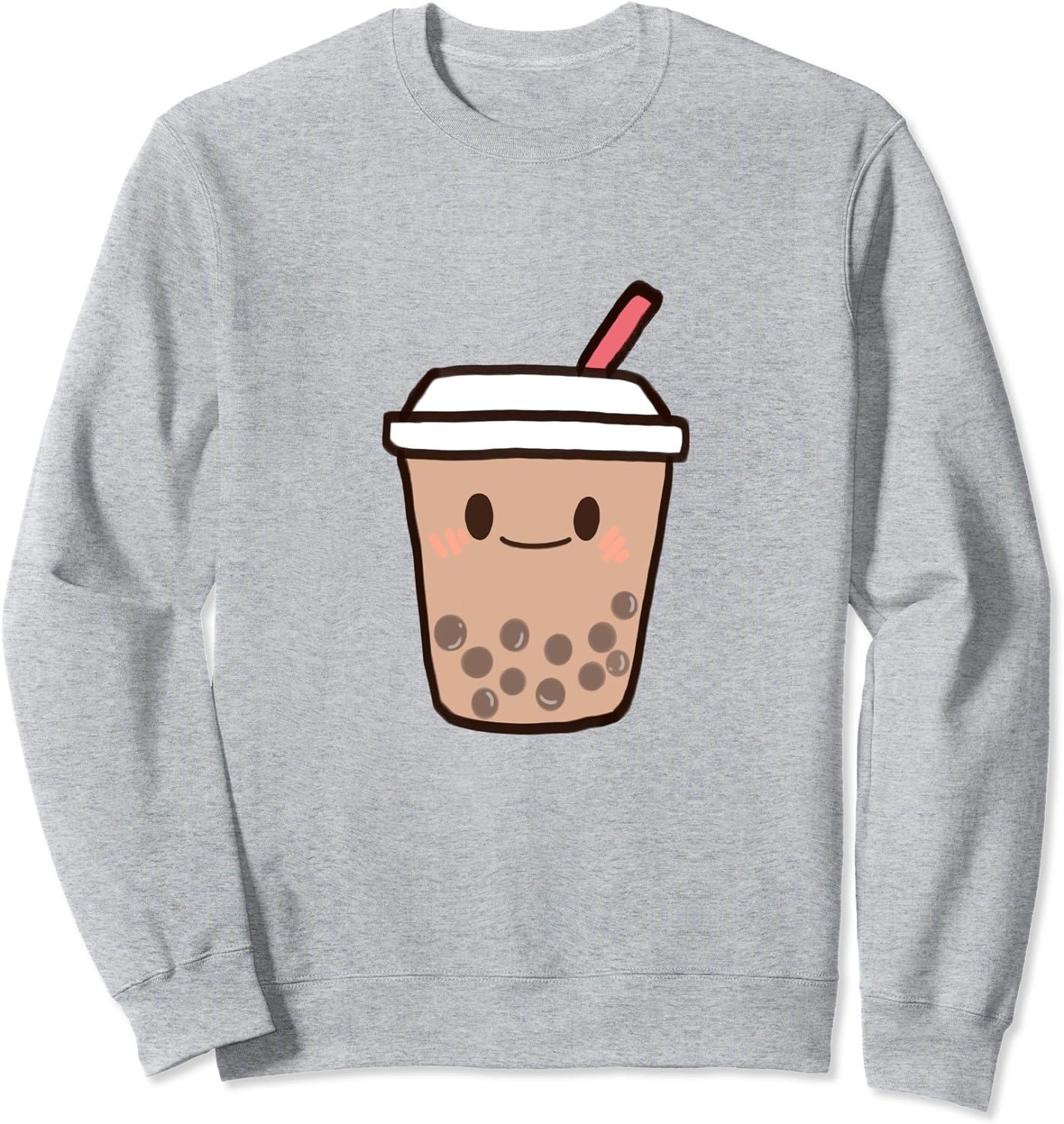 Cute Kawaii Boba Milk Tea Bubble Tapioca Pearls Tea Lover Sweatshirt ...