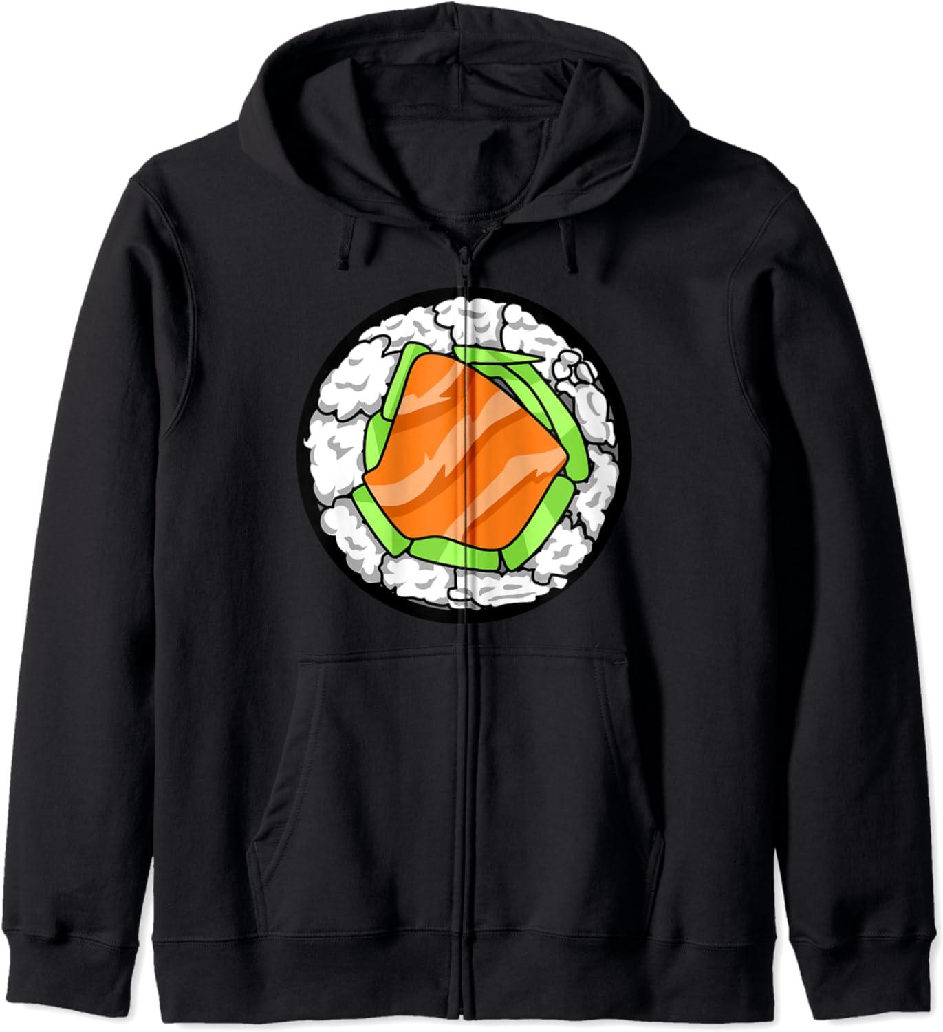Sushi Tuna Rice Roll Japanese Kawaii Zip Hoodie | Buy Now with Express ...