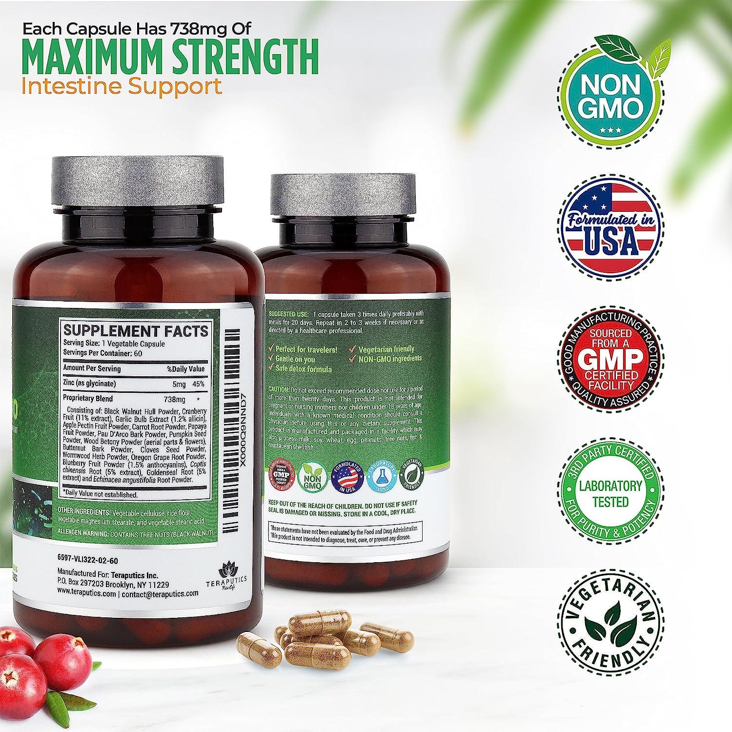 IntestinePro Intestine Support Supplement with Non-GMO Wormwood, Black ...