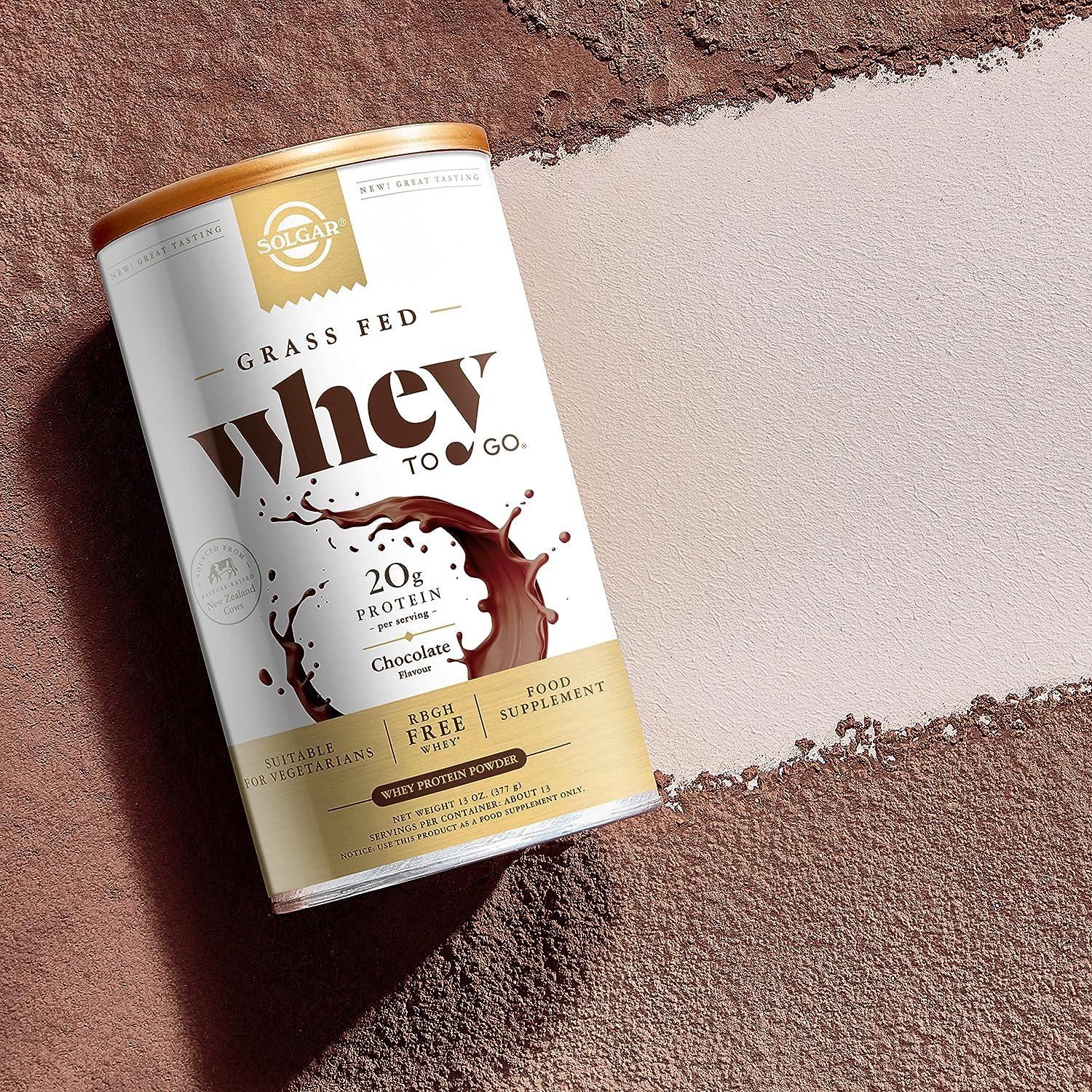 Solgar Grass Fed Whey to Go Protein Powder - Chocolate - 13 Oz.