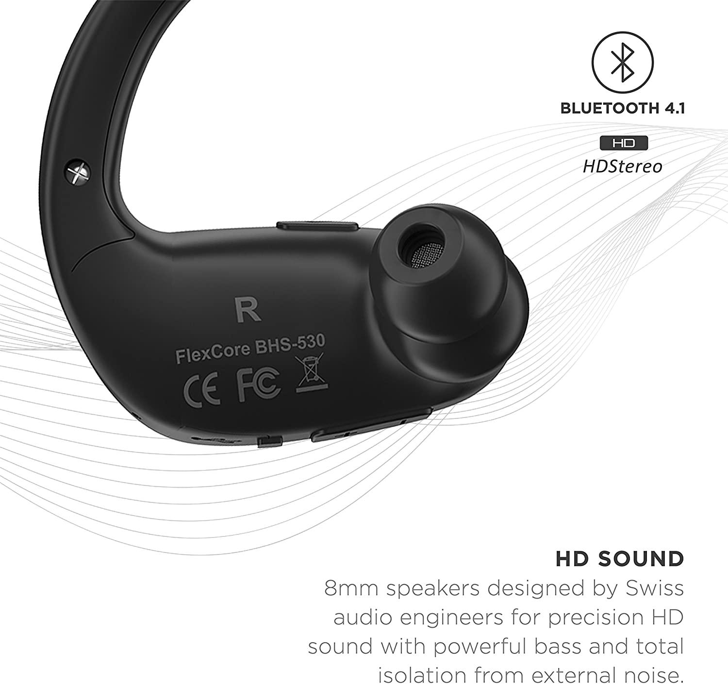 Phaiser BHS-530 Bluetooth Running Headphones - Lightweight & Sweatproof ...