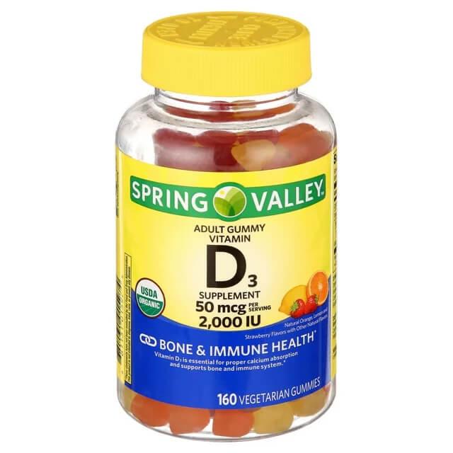 Spring Valley Organic Vitamin D3 Vegetarian Gummies 50mcg - 160 Count ...
