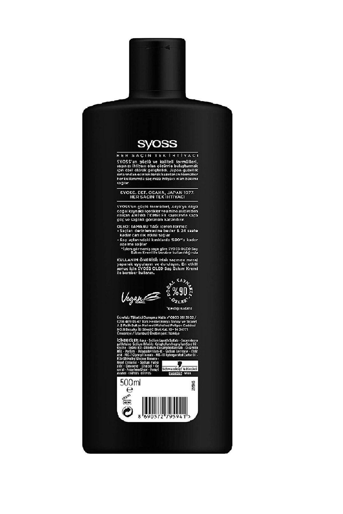 Syoss Intensive Moisture Shampoo for Dry and Weak Hair 500 Ml X 2 ...