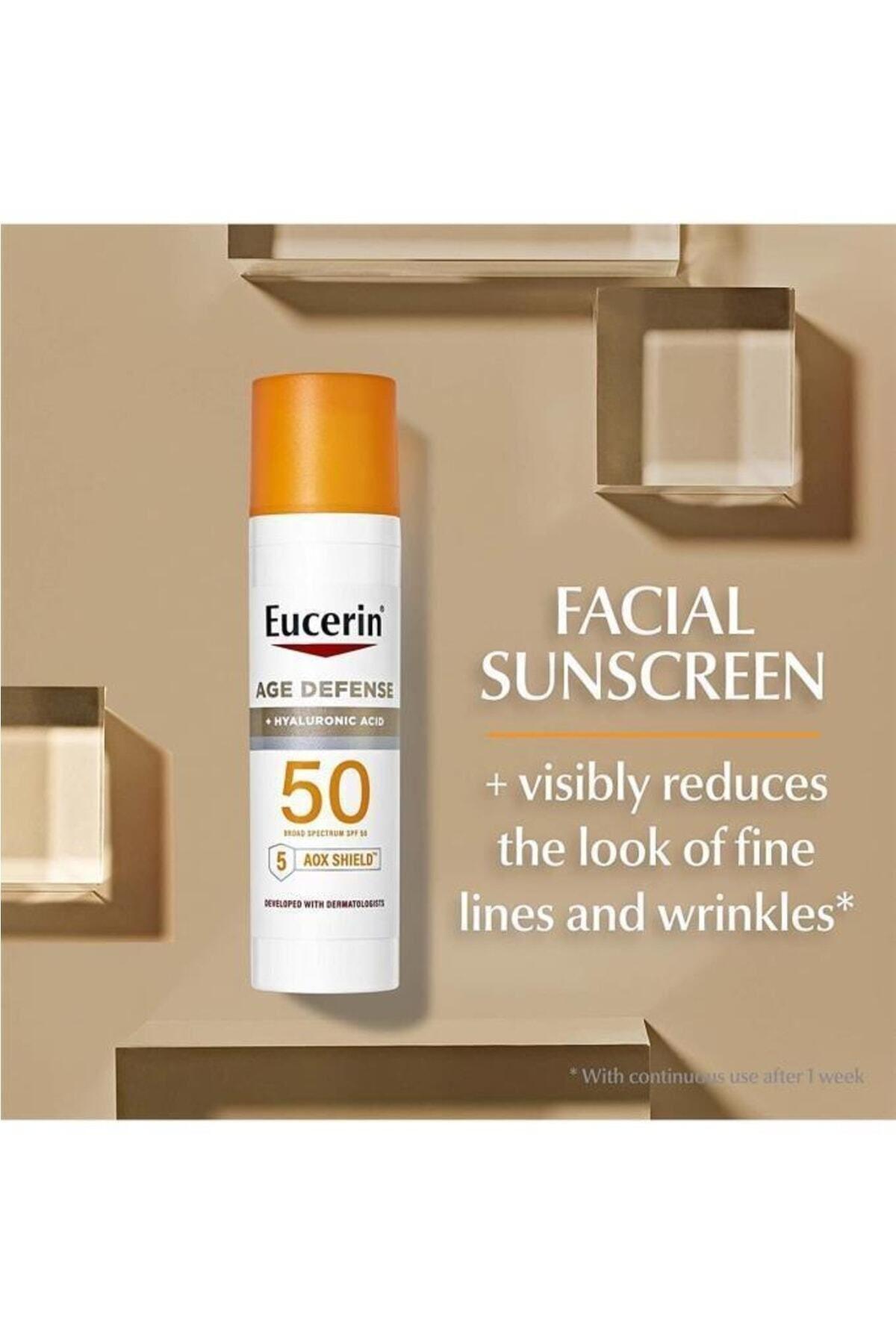 Eucerin Age Defense + Hyaluronic Acid Spf50 Face Sunscreen Lotion 75ml ...