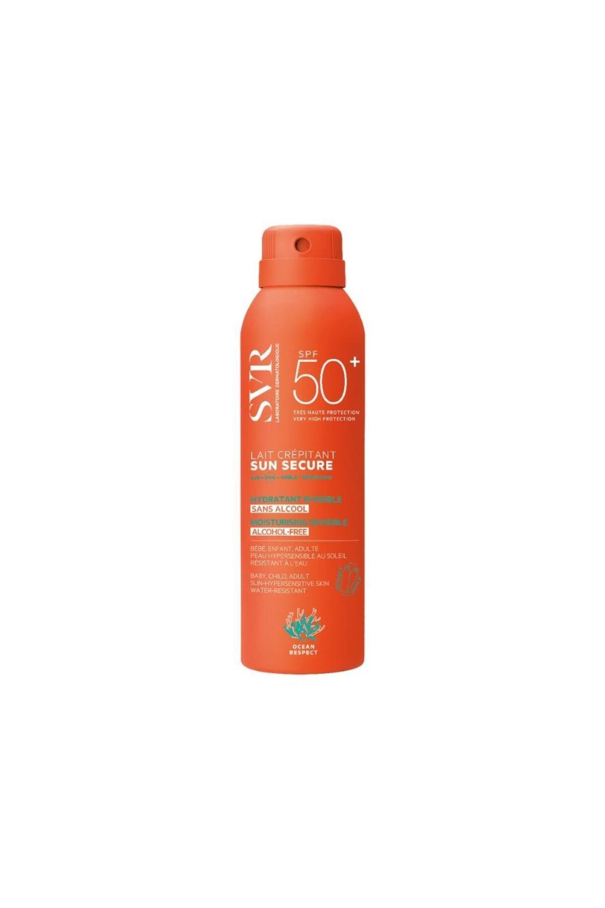 SVR Sun Secure Lait Crepidant Spf50+ Sunscreen Face and Body Milk 200ml ...