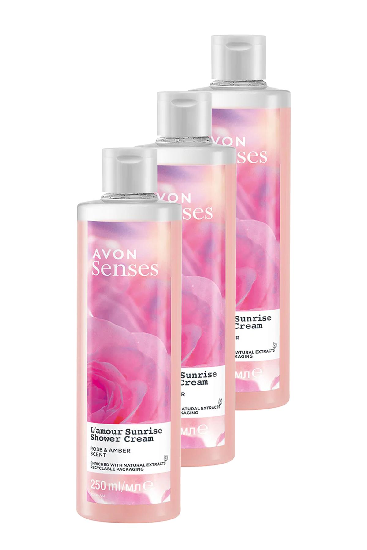 Avon L'amour Sunrise Rose and Amber Scented Cream Shower Gel 250 Ml ...