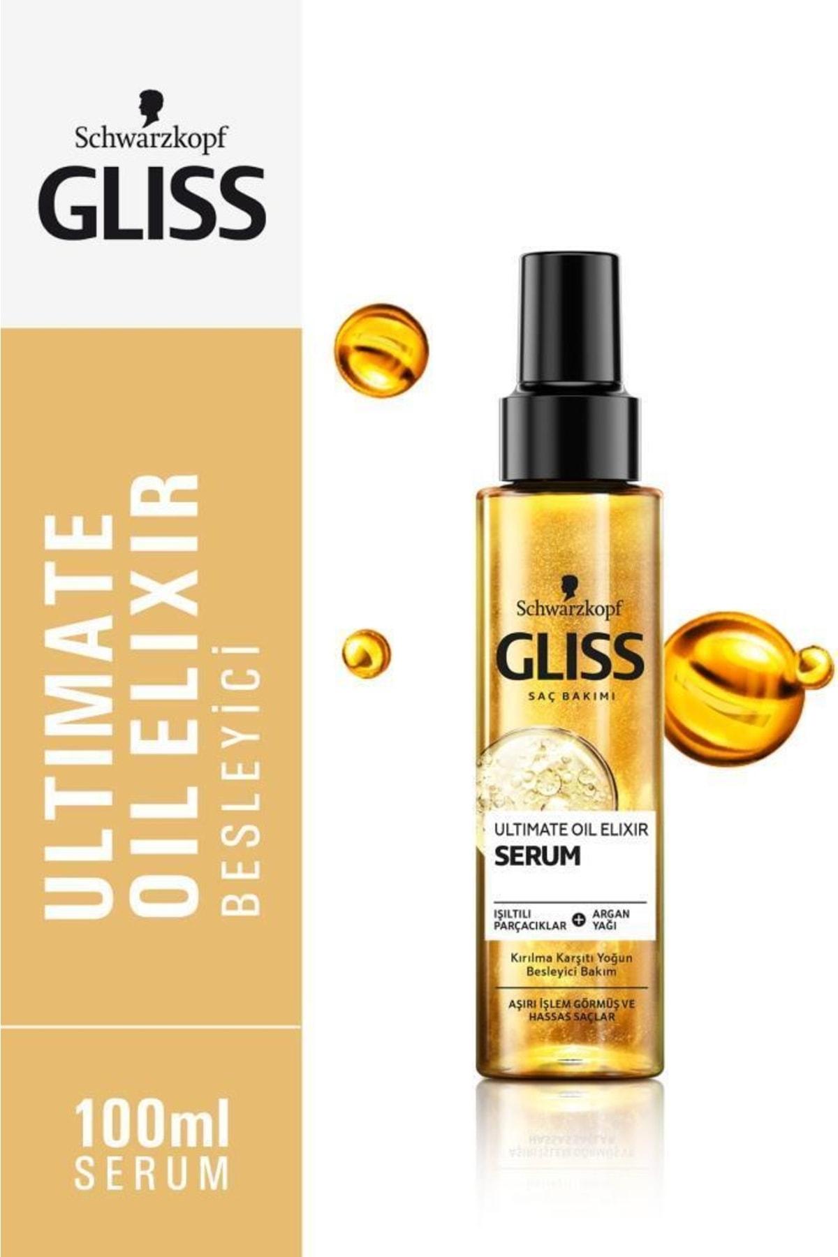 Gliss Schwarzkopf Ultimate Oil Elixir Nourishing Care Serum 100 Ml X 3 ...
