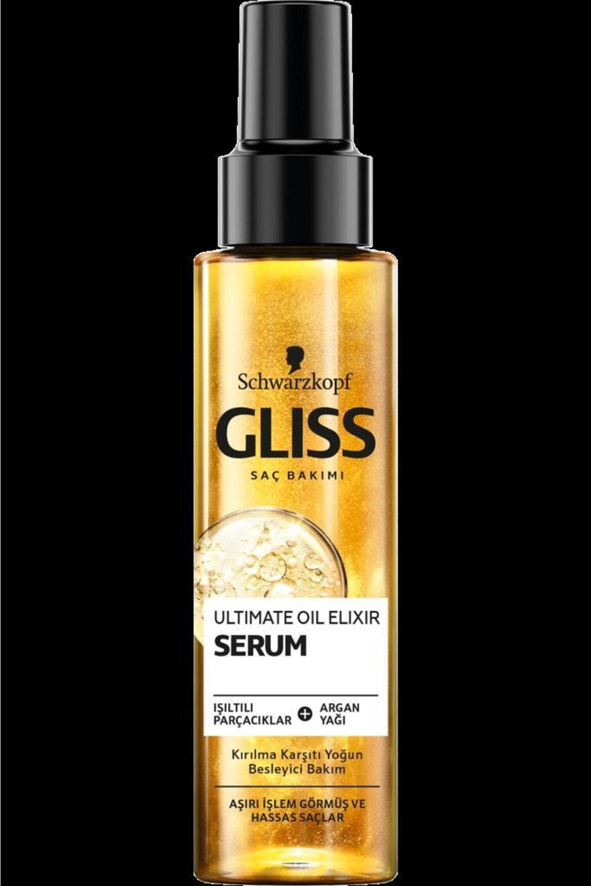 Gliss Schwarzkopf Ultimate Oil Elixir Nourishing Care Serum 100 Ml X 3 ...