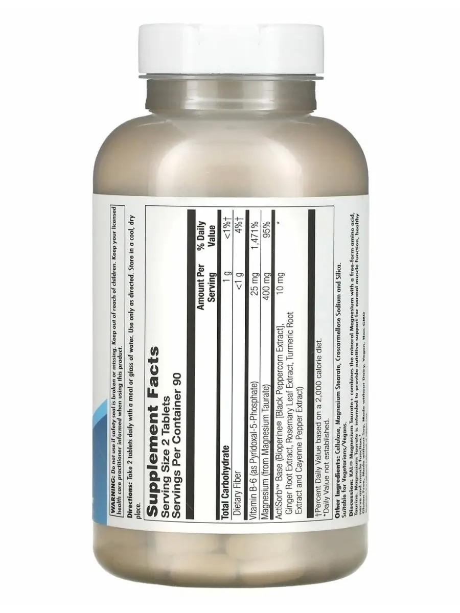 KAL Taurat magnesium plus vitamin B6 200 mg 180 tablets | Buy Now with ...