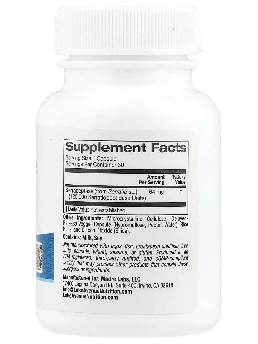 Lake Avenue Nutrition Serrapeptase 30 capsules | Buy Now with Express ...