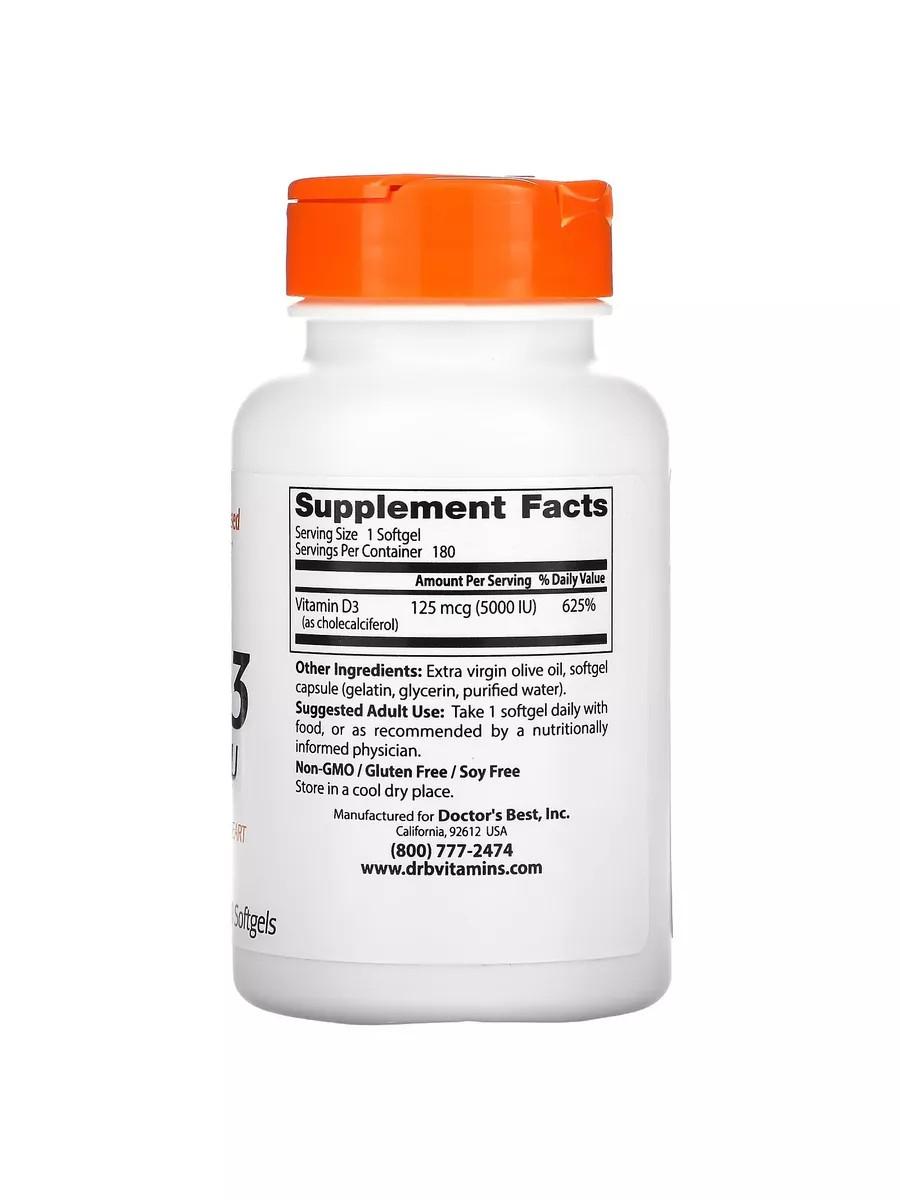 Doctor's Best Vitamin D3 125 g (5 000 IU) 180 capsules | Buy Now with ...