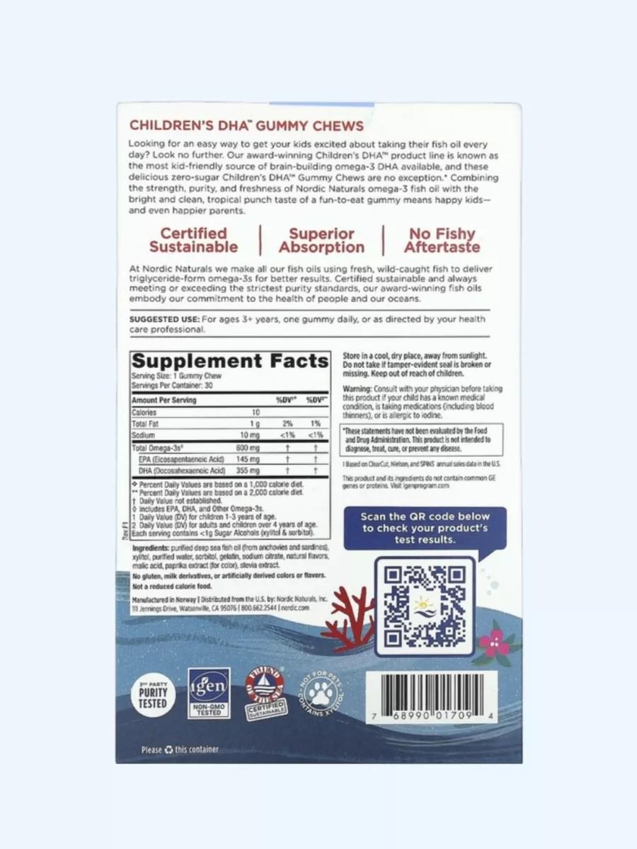Nordic Naturals Children's DGK (Omega-3) Children's Dha 600 mg 30 pcs ...