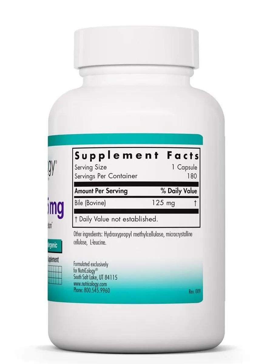 Nutricology Bull bile Ox Bile 125 mg 180 capsules | Buy Now with ...