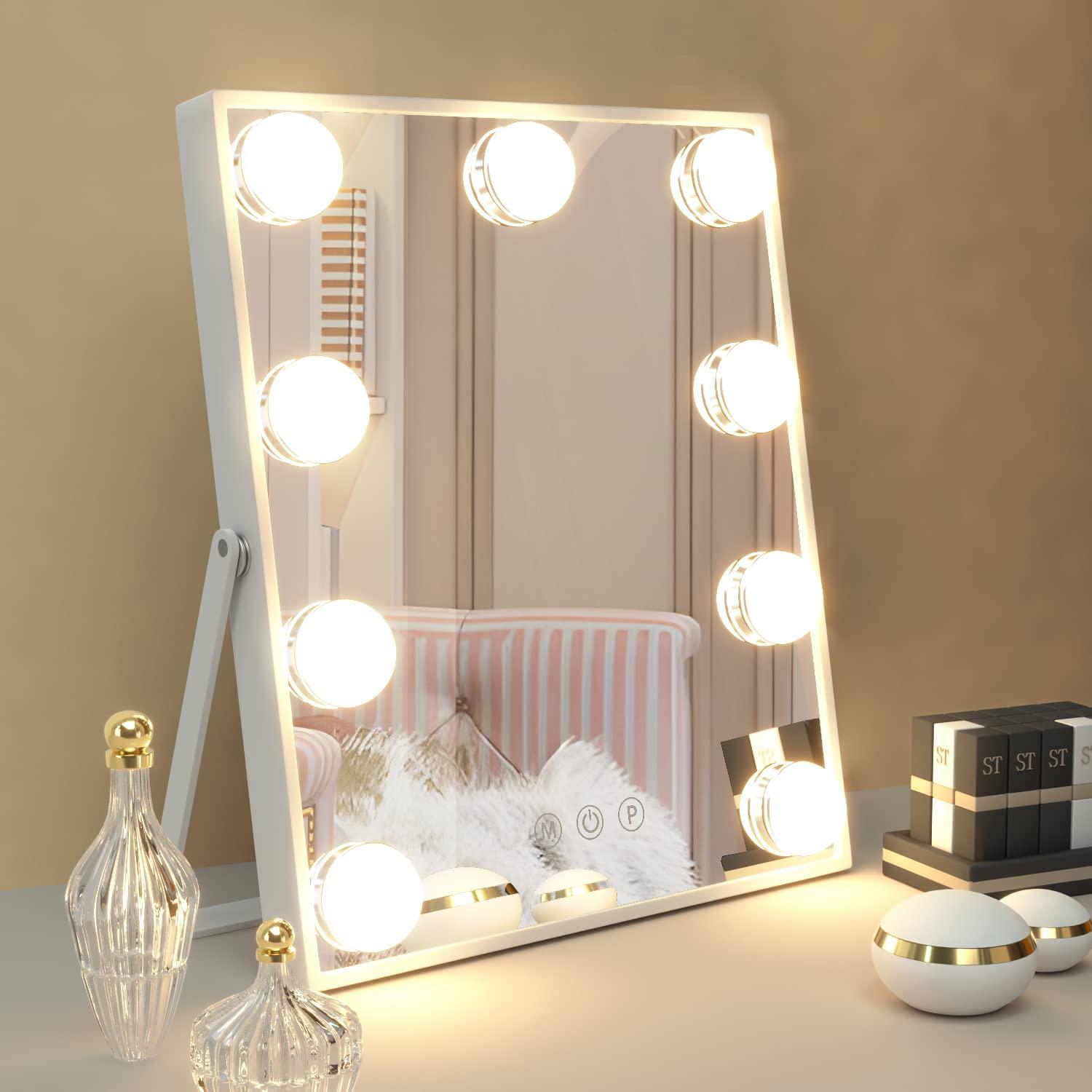 hollywood style lighted mirror