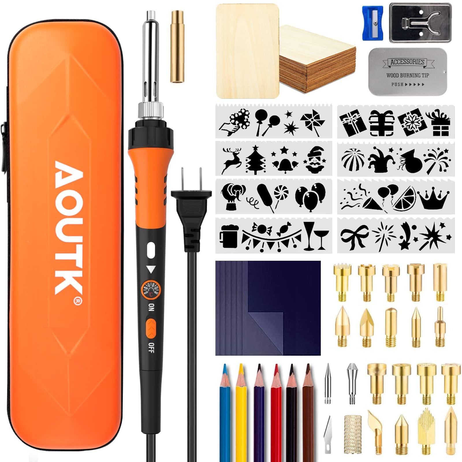 72 pcs Wood Burning Kit with Adjustable Temperature | Pyrography Pen ...
