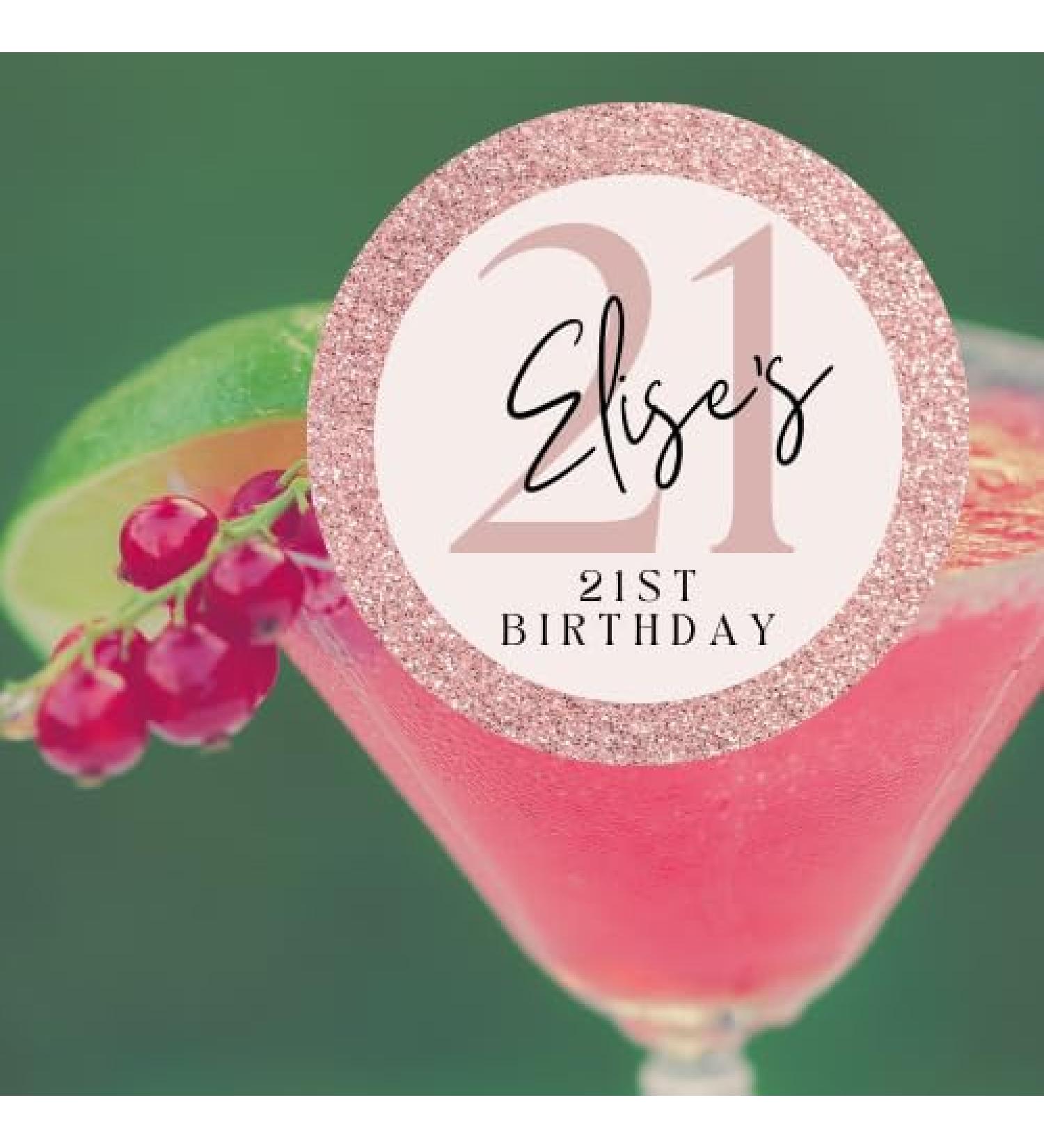 12 x 6cm personalised Birthday edible cocktail drink toppers uncut ANY ...
