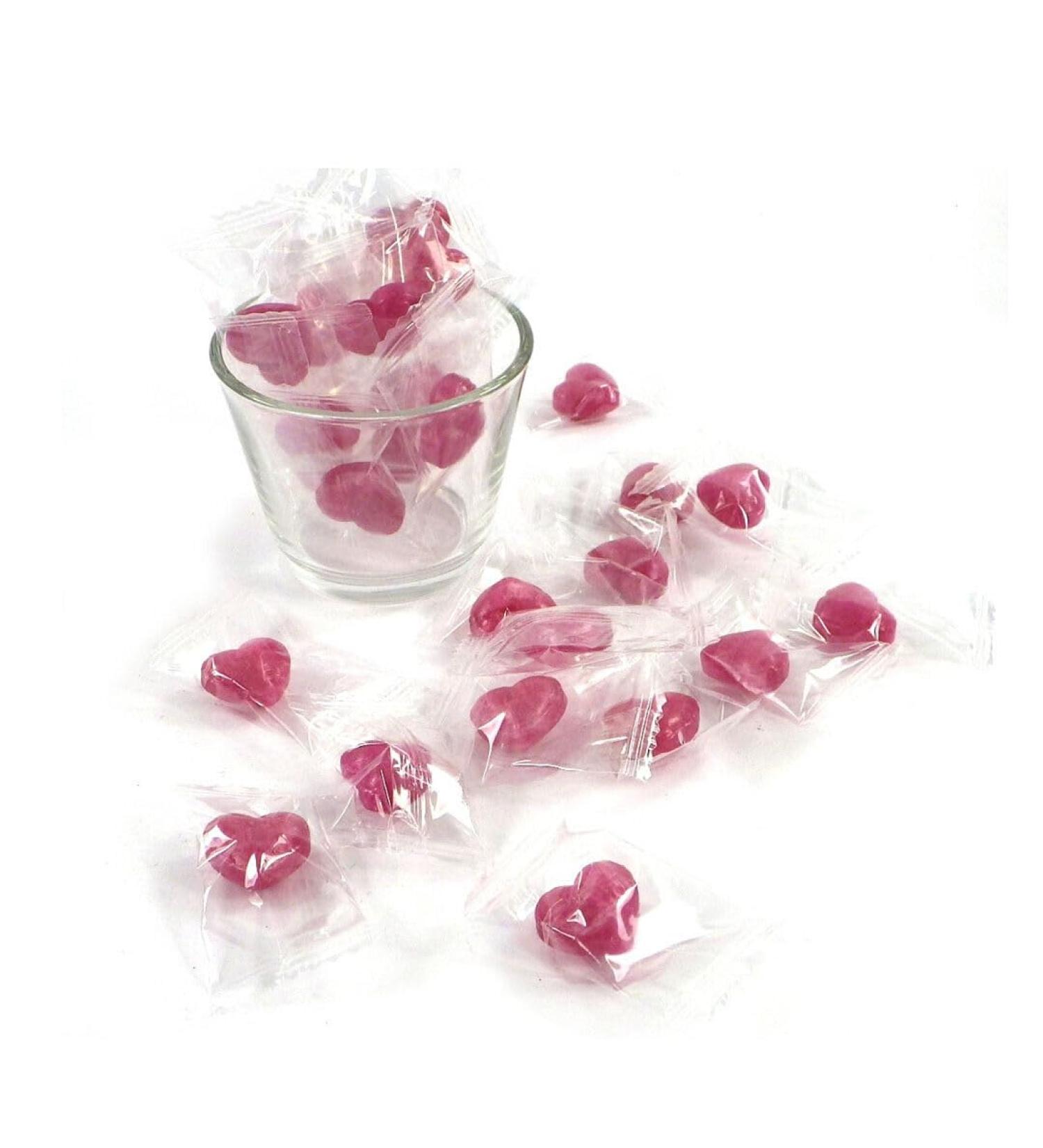 Heart Bonbon Wedding Gift - Red Cherry Flavor Individually Wrapped (10 ...