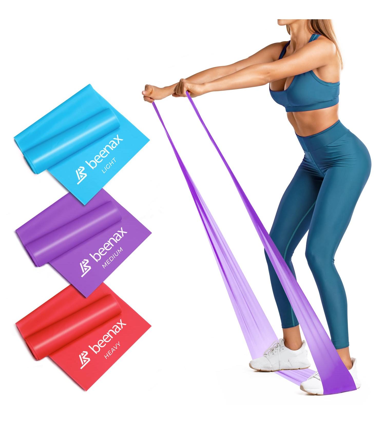 Body Sport Resistance Bands SUPER HEAVY Blue - 20 Lbs For Pilates, Yoga ...