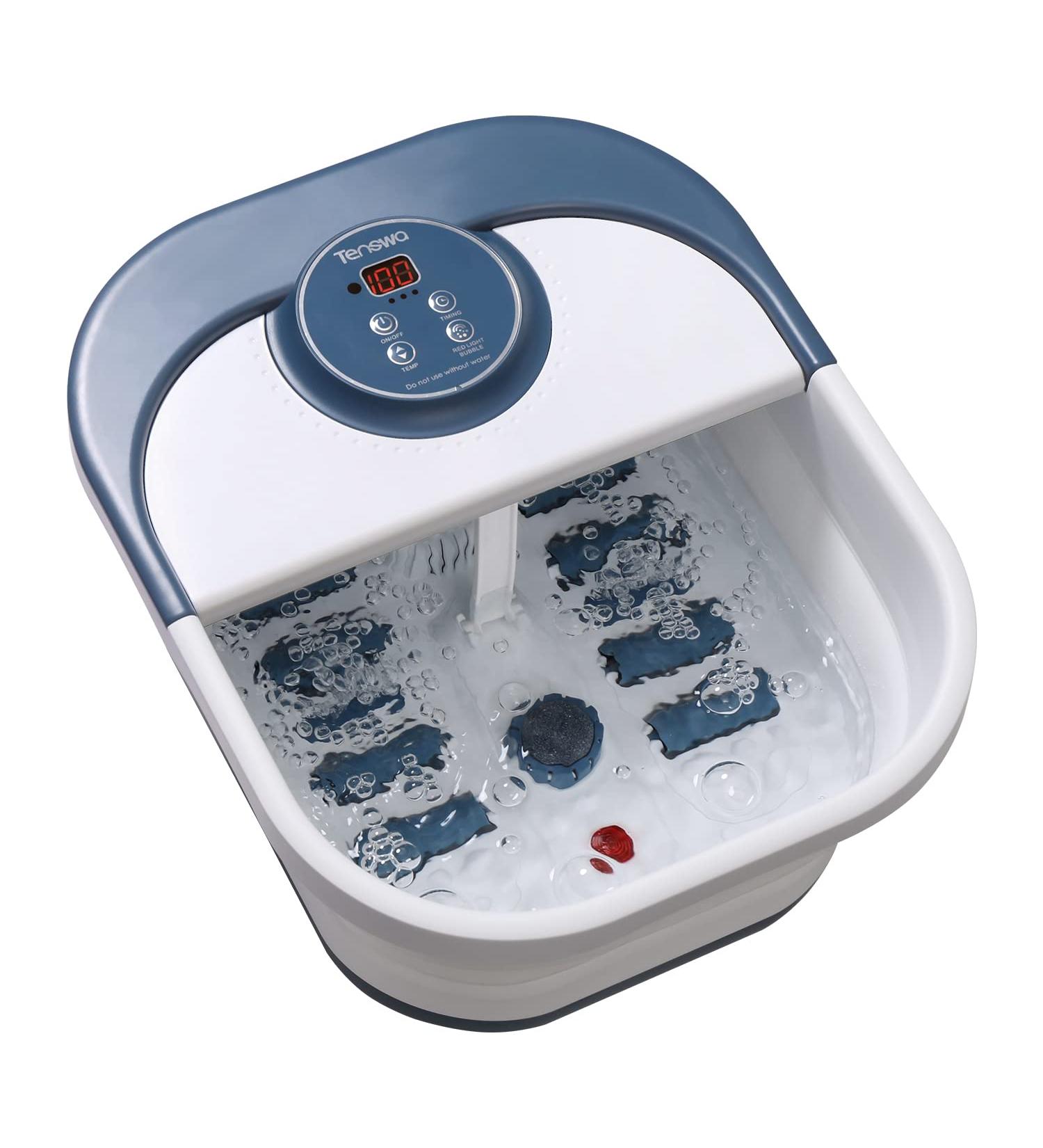 Foot massager with water store