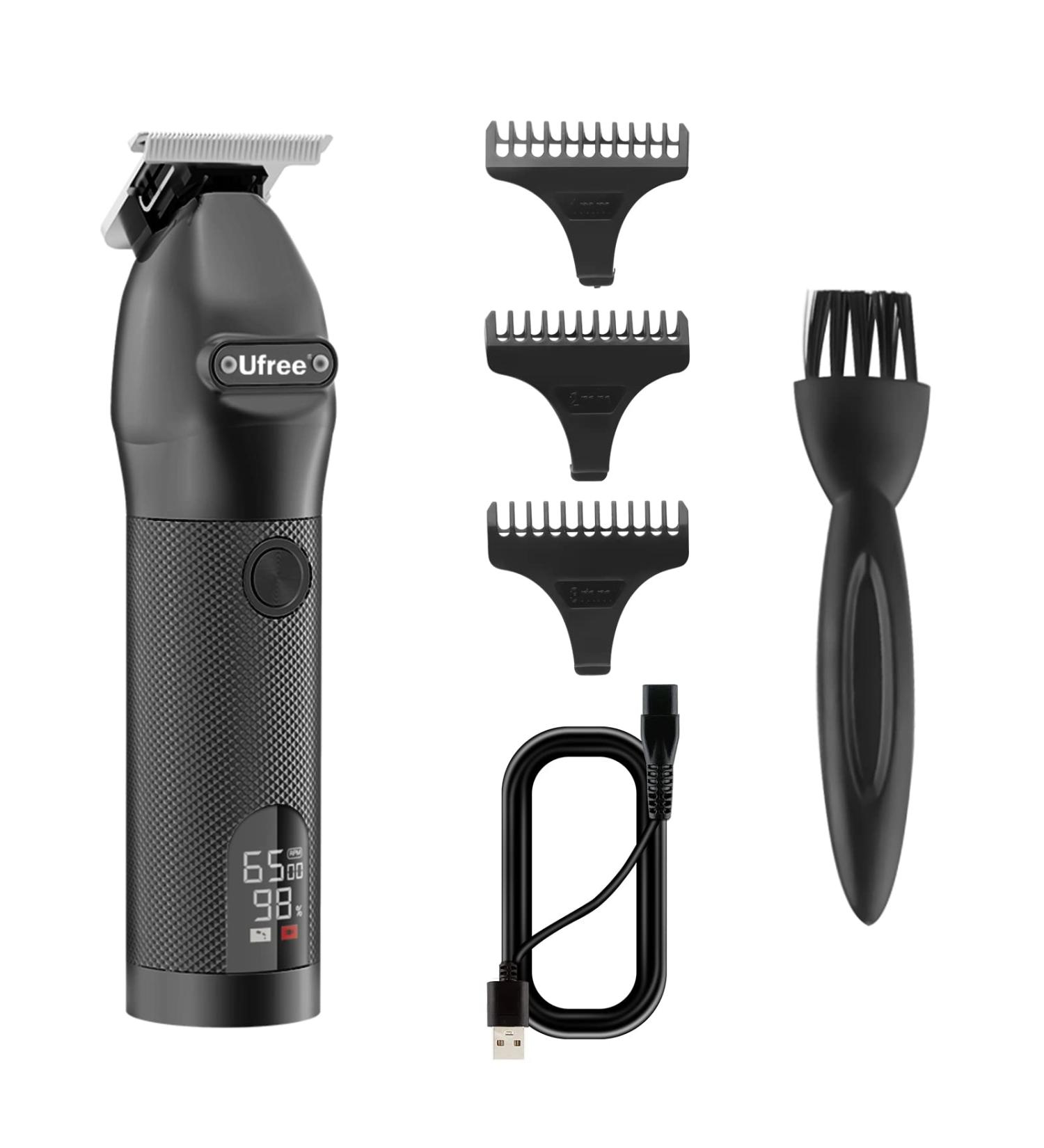 Professional T Blade Hair Trimmers for Men Cord Cordless Rechargeable Liners Clipper in Black