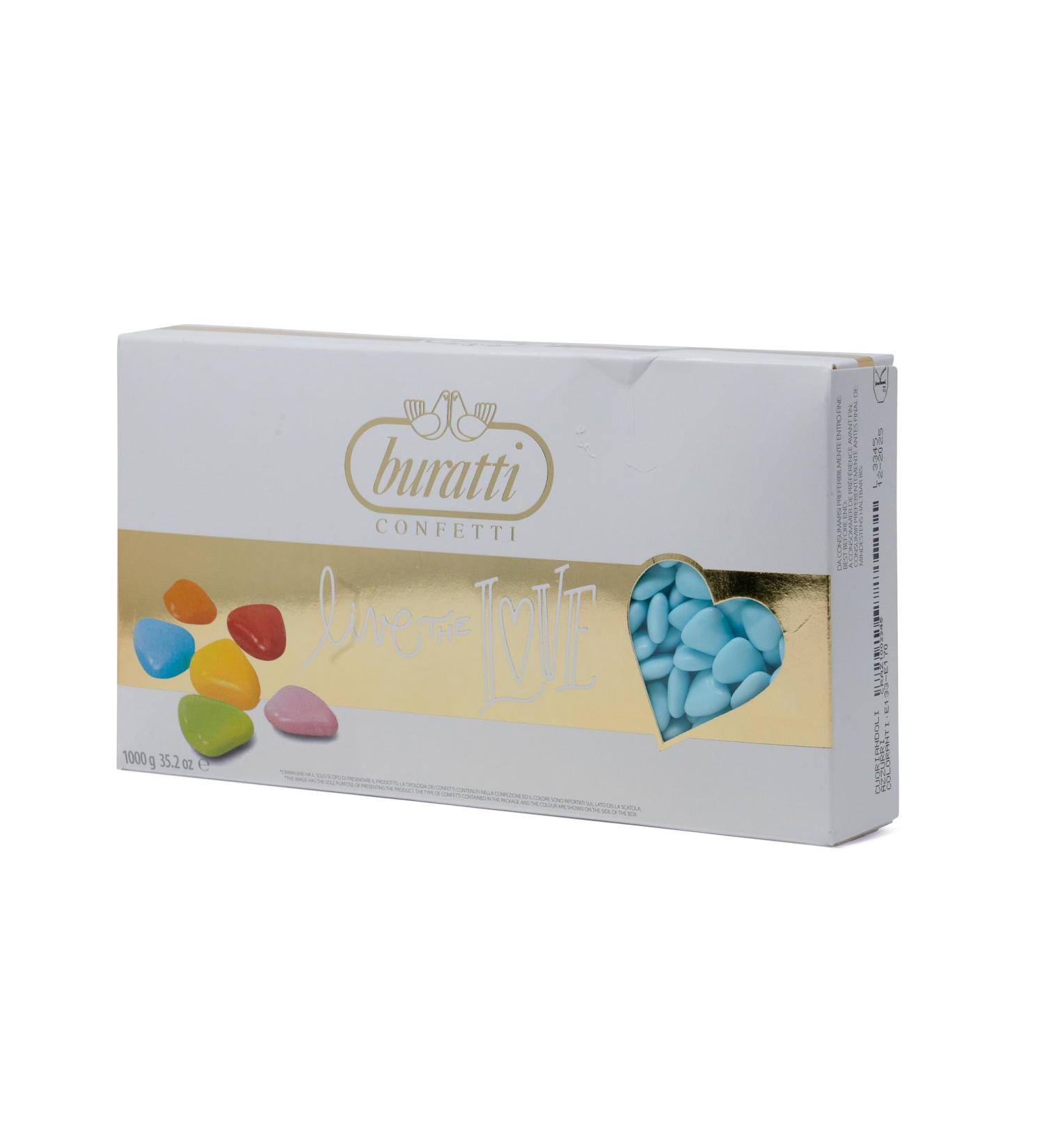 Buratti Confetti Chocolate Drag es Mini Hearts Light Blue 1 Kg | Buy ...