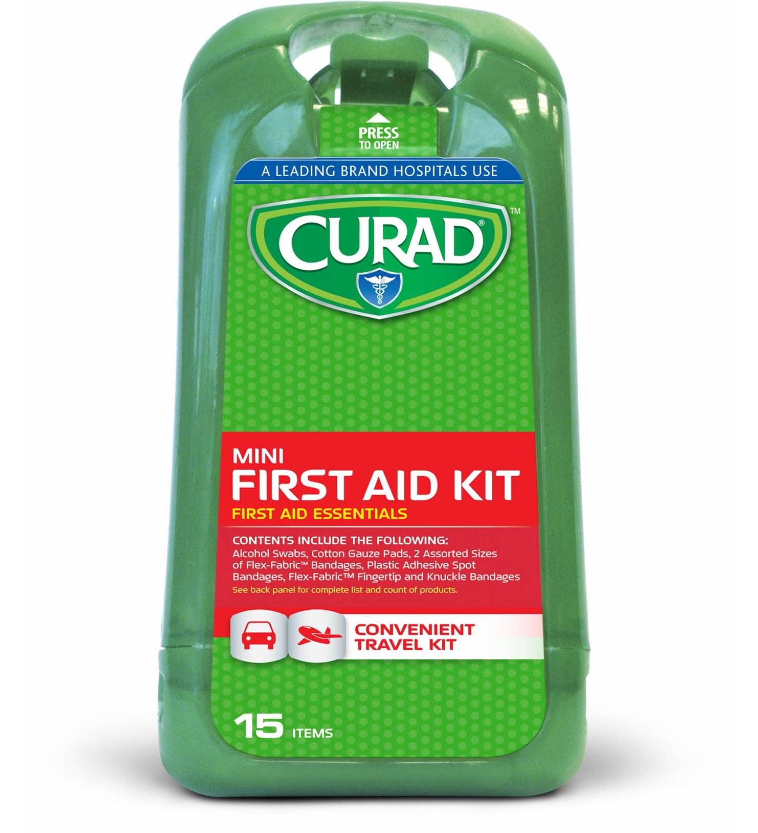 Curad Mini First Aid Kit - 15 Piece Set for Emergency Preparedness ...