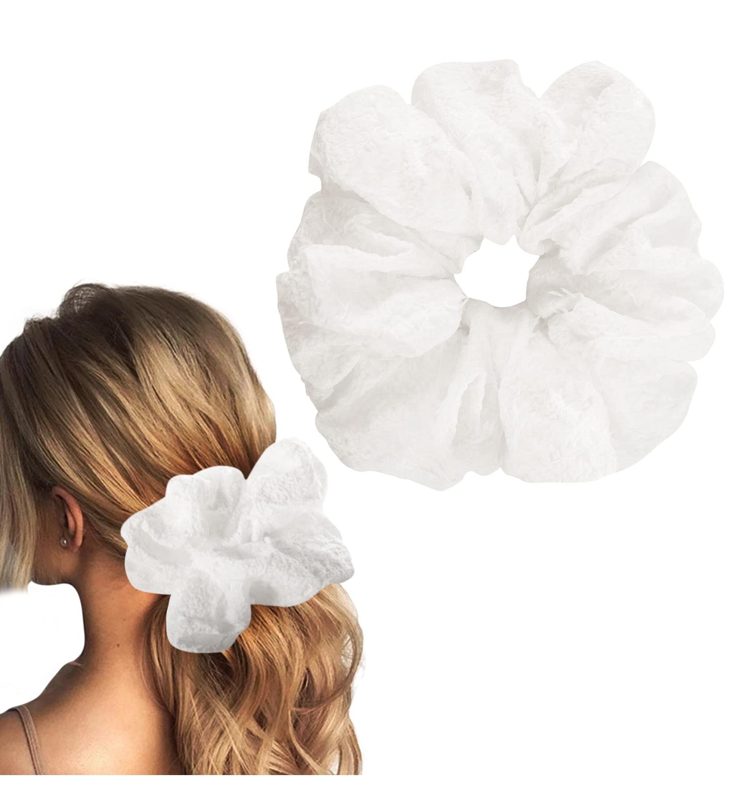 White hair scrunchie store