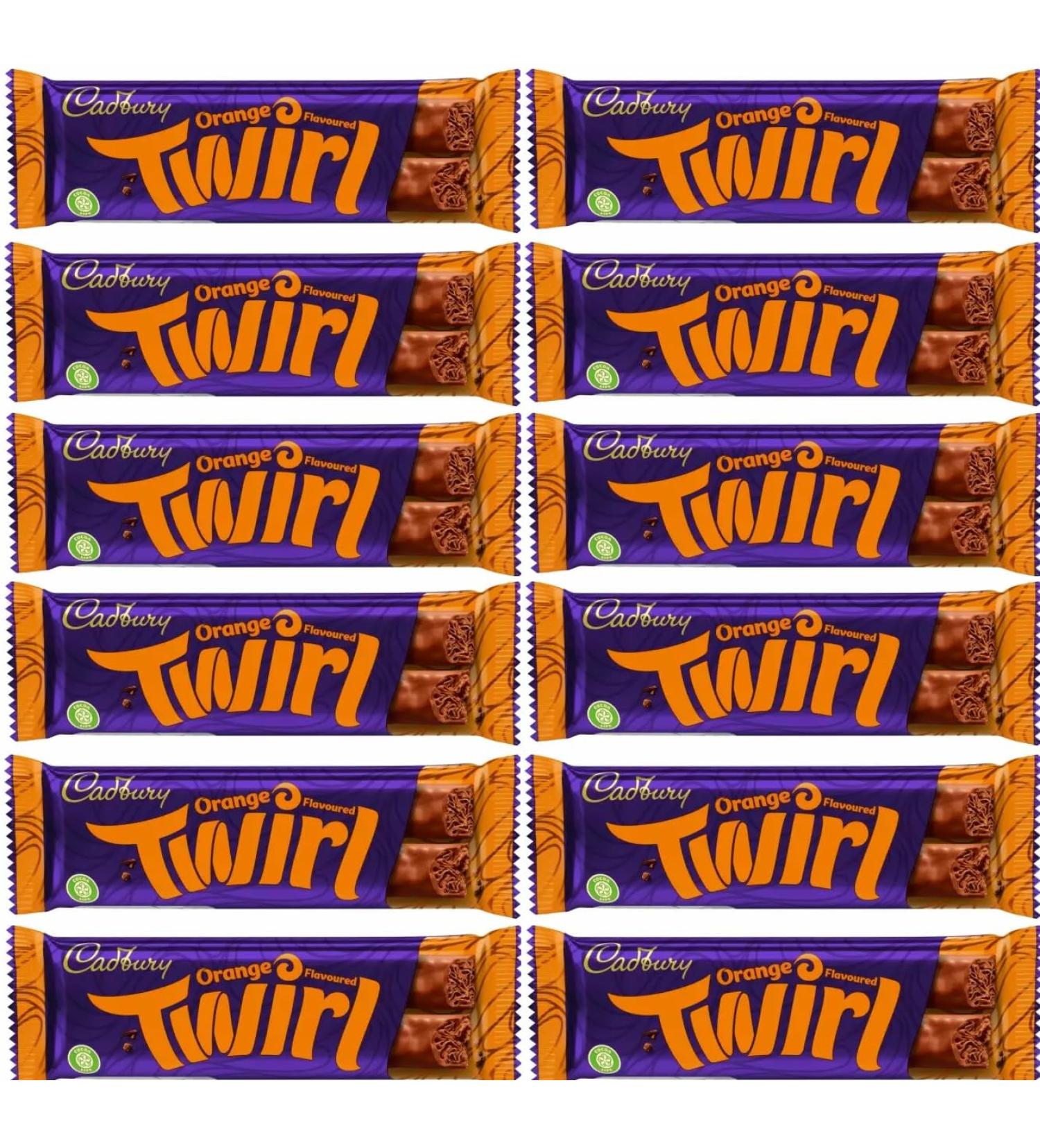 Cadbury Twirl Orange Chocolate Bar 43g Kids Childrens Party Goody Bags ...