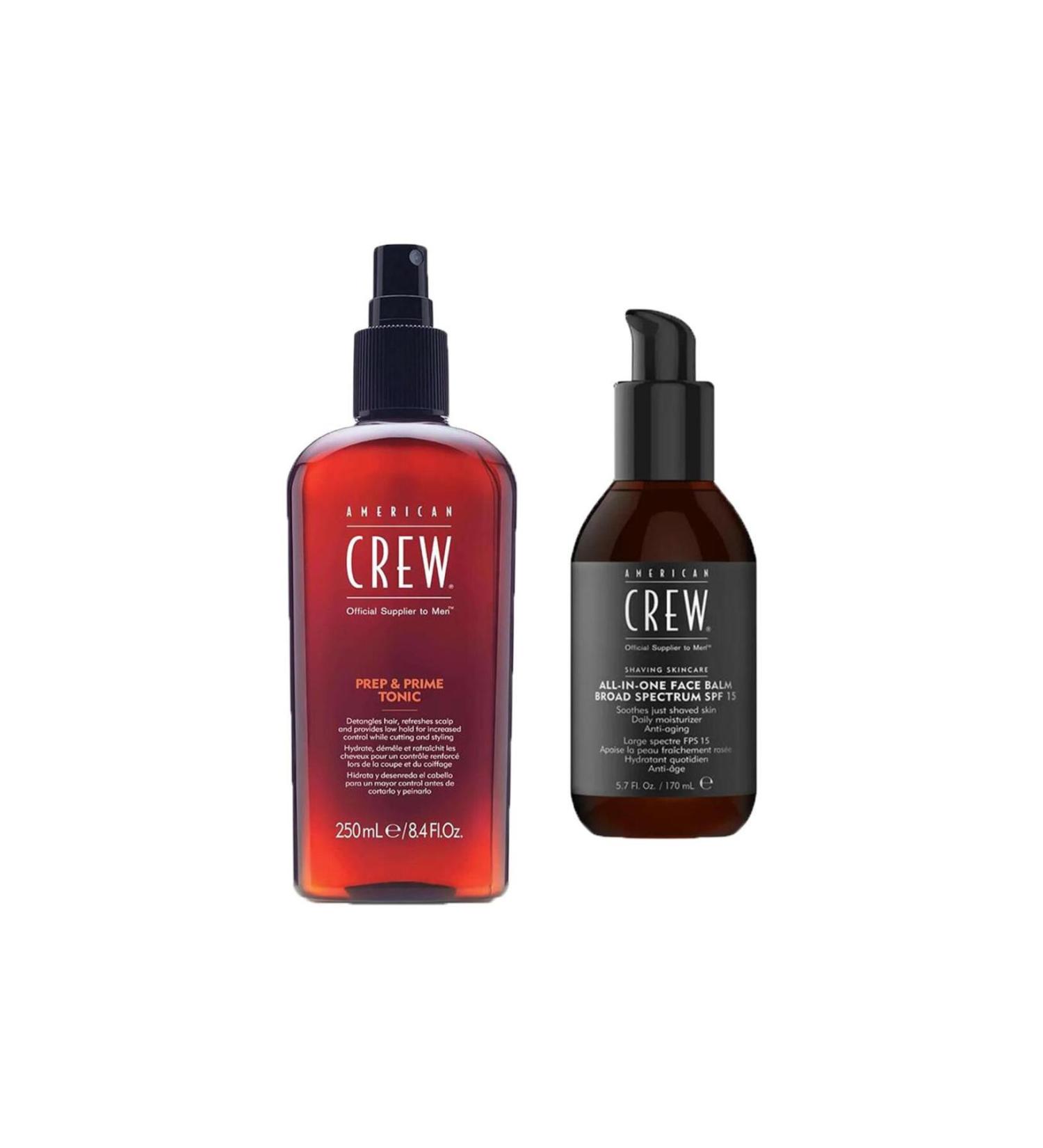 American Crew Men's Face Balm 170ML+Prep & Prime Pre-Haircut ...