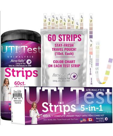 Nurse Hatty 5in1 UTI Test Strips Kit - 60ct Urinary Tract Infection ...