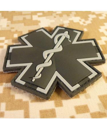ACU Black EMS EMT Paramedic Morale Patch | Tactical PVC 3D Fastener | Buy Now with Express ...