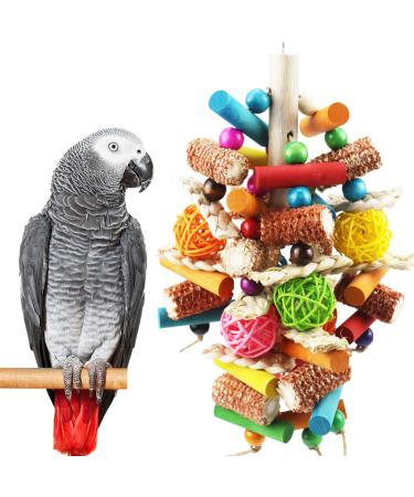 Parrot Pile Up Ebaokuup Bird Block Knots Tearing Toy -Natural Corn Cob ...