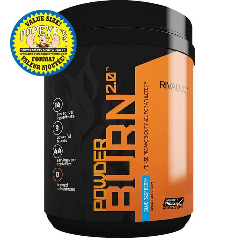 Rivalus Powder Burn 2.0 44 Servings - Blue Raspberry | Buy Now with ...