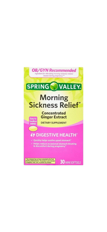 Spring Valley Morning Sickness Relief - 30 Softgels | Buy Now with ...